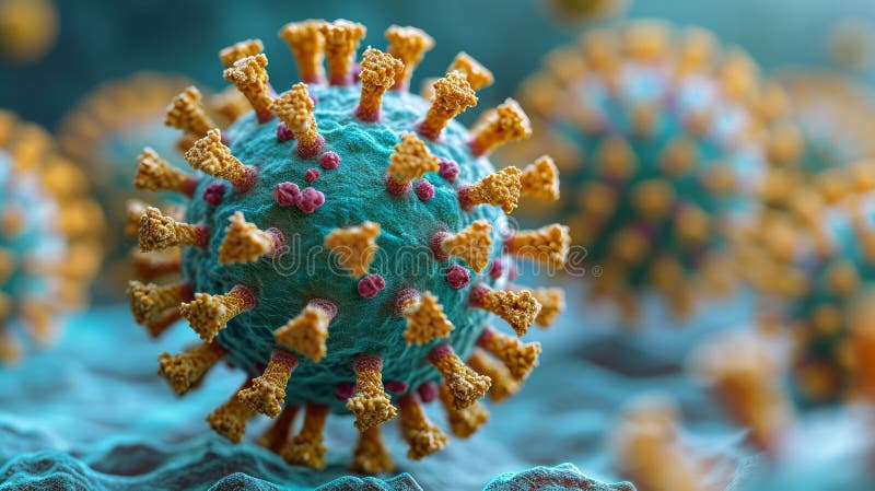 Norovirus Under a Microscope AI Generated Stock Illustration ...