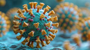 Norovirus Under a Microscope AI Generated Stock Illustration ...