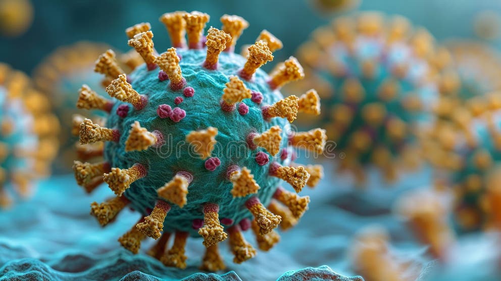 Norovirus Under a Microscope AI Generated Stock Illustration ...