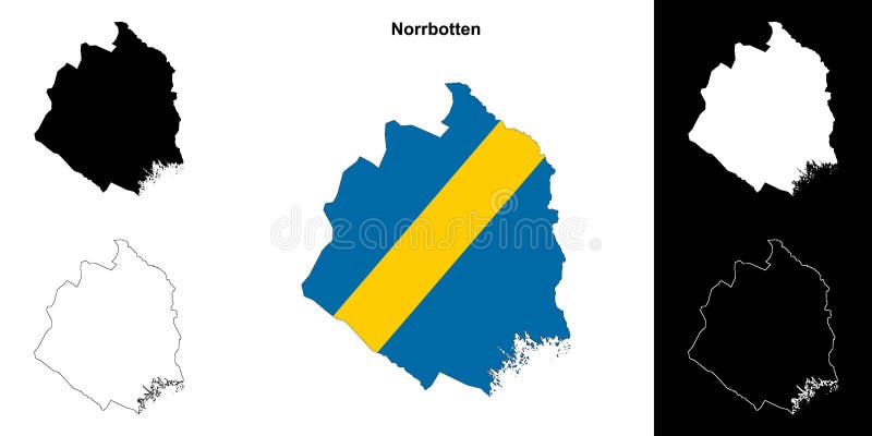 Norrbotten outline map stock illustration. Illustration of counties ...