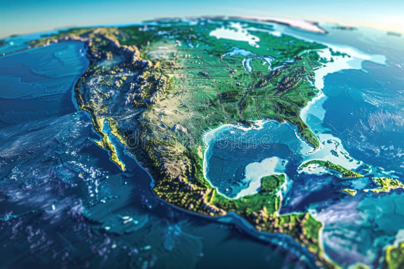 North America Continents Map Stock Image - Image of country, studies ...