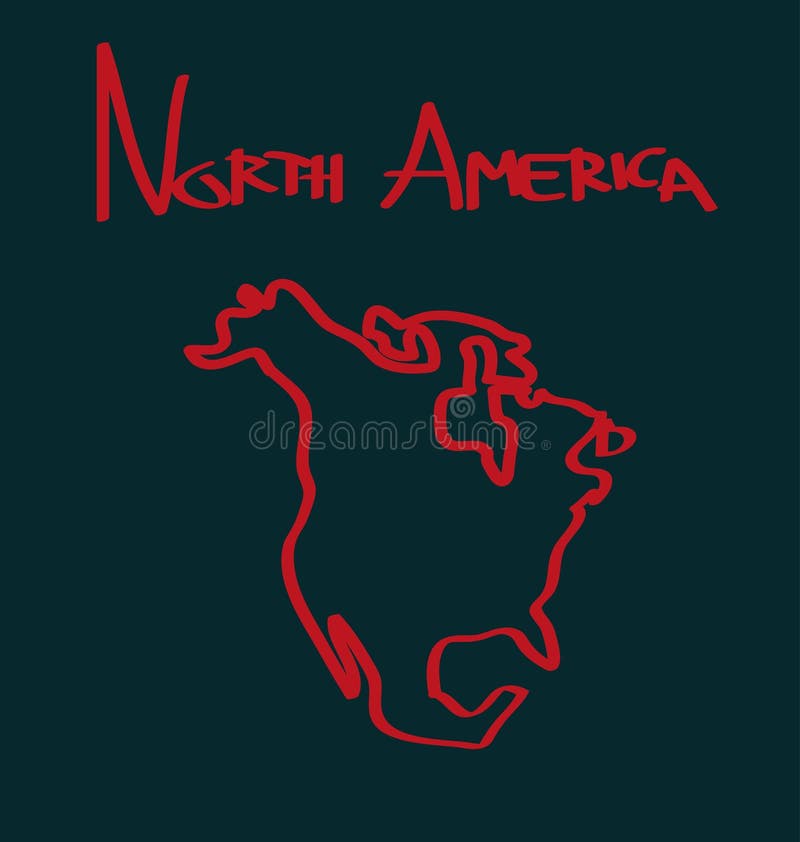 North america drawing stock vector. Illustration of vector - 71583403