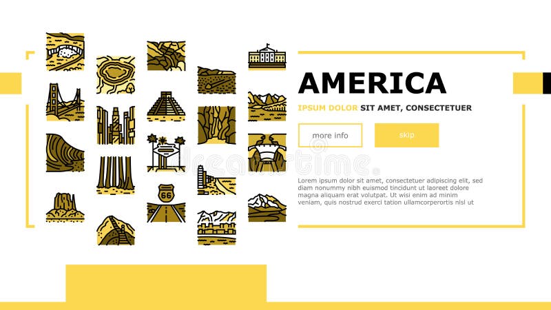 North America Famous Landscape Landing Header Vector Stock Vector ... North America Famous Landscape Landing Header Vector Stock Vector ...