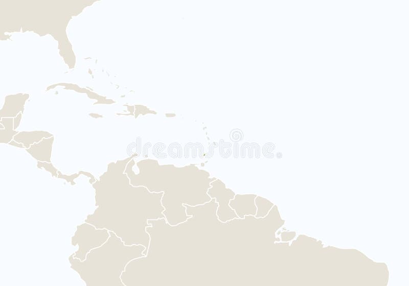 North America with Highlighted Grenada Map Stock Vector - Illustration ...