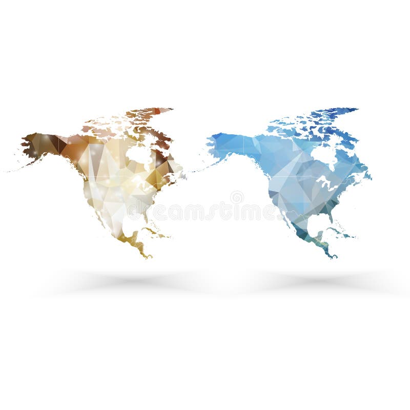 North America Map Template, Triangle Design Vector Stock Vector ...
