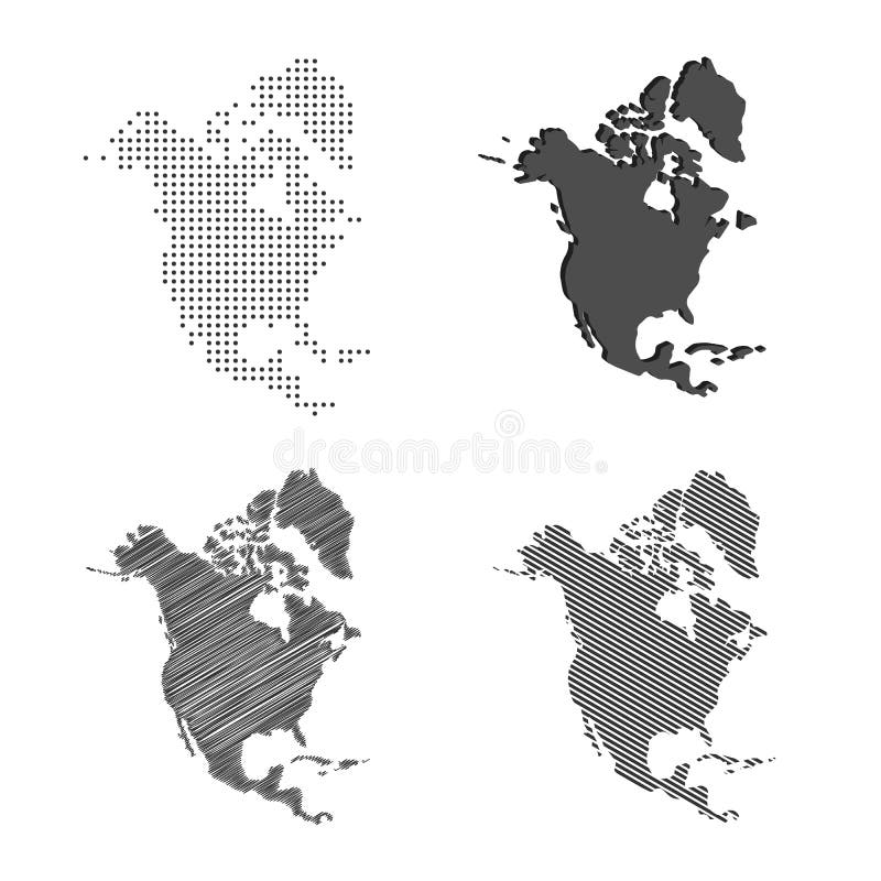 North America Map Vector Illustration, North American Continent Map ...