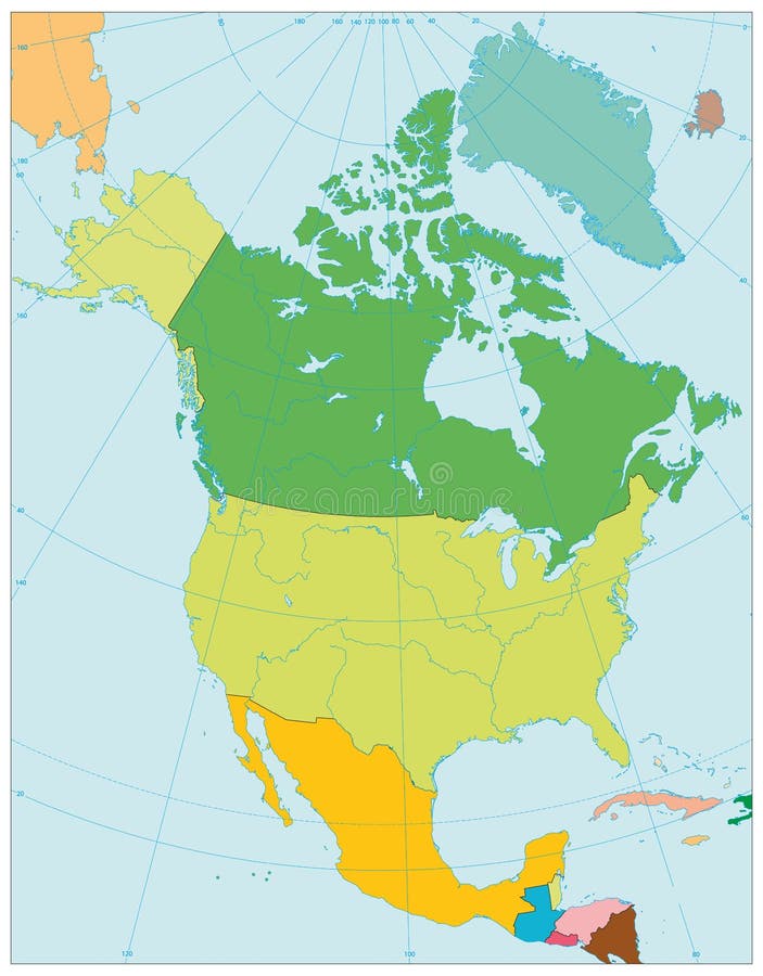 North america map without names