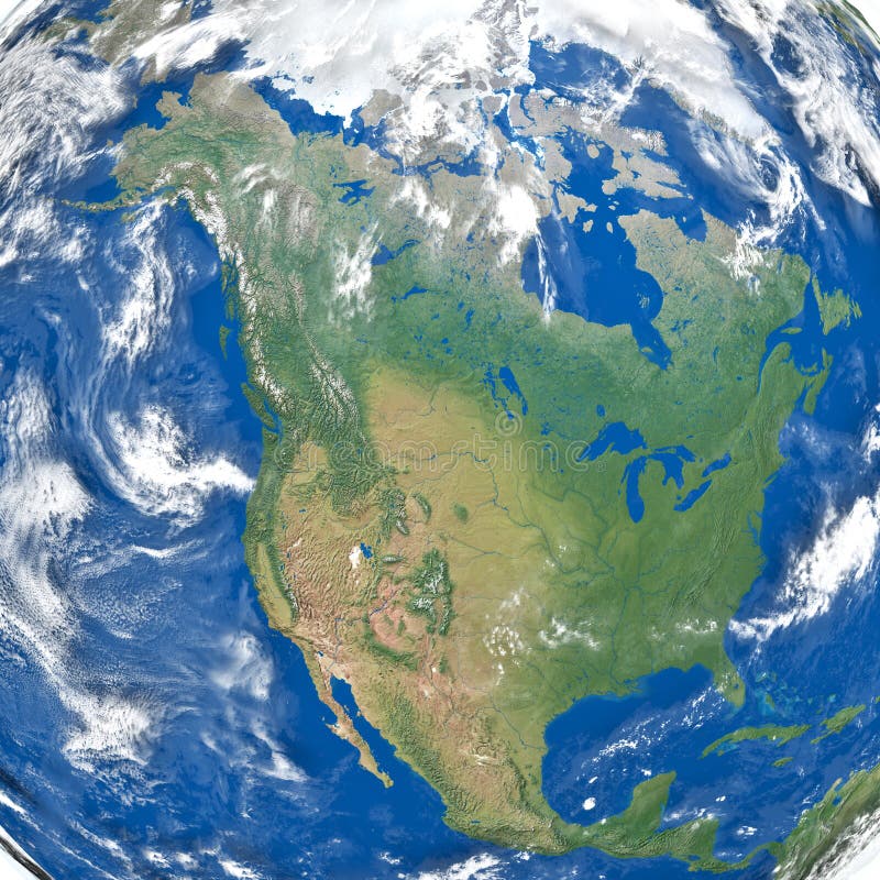 North America from space stock illustration. Illustration of relief ...