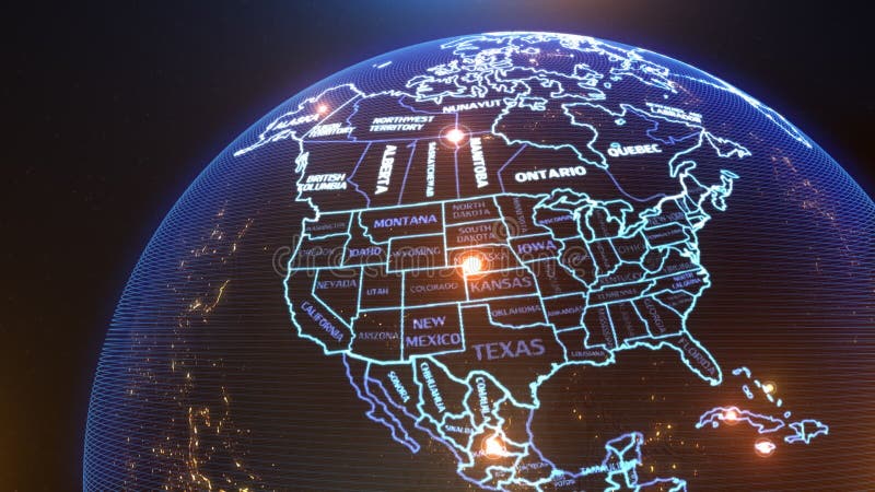 North America Map Alert Graphic Animation Stock Footage - Video of ...