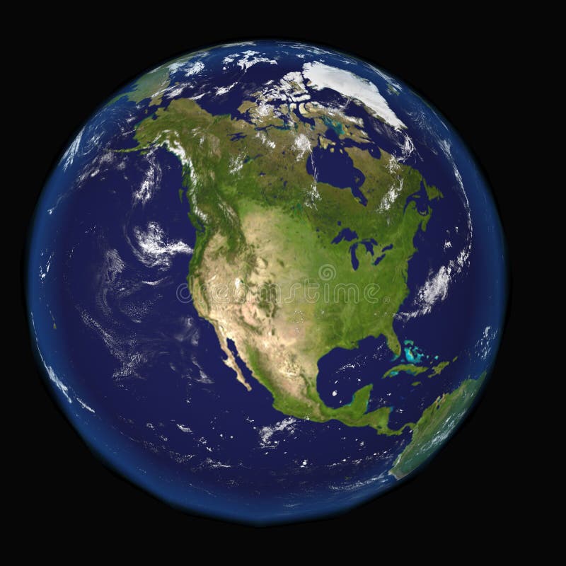 North America from Space. Elements of this 3d Image Furnished by NASA ...