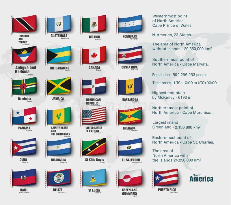 The North American Maps Divided by Countries Stock Vector ...