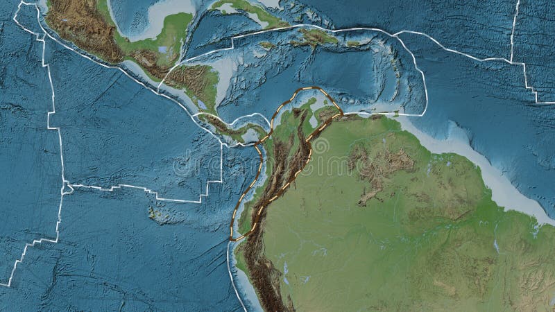 North Andes Plate Dashed. Fahey. Topografic Stock Illustration ...