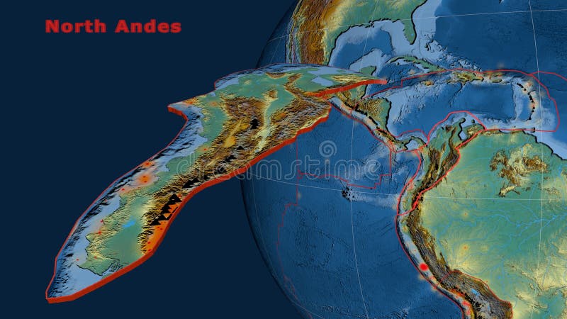 North Andes Plate Described and Presented - Relief Stock Illustration ...