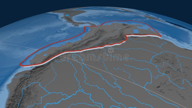 North Andes Plate Extruded - Topo and Bathy Stock Illustration ...