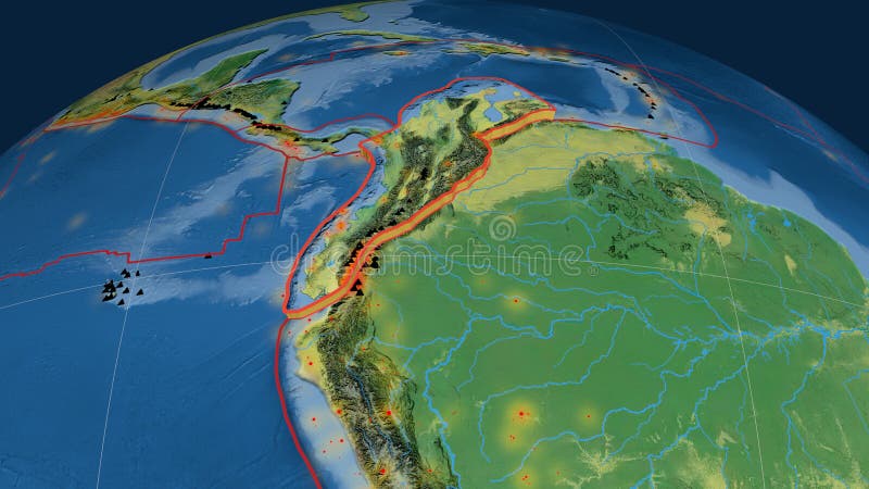 North Andes Plate Extruded - Topographic Stock Illustration ...