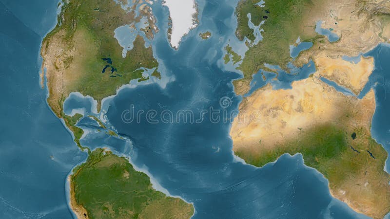 North Atlantic Ocean, Excluding Sub-basins. Bounding Box. Satell Stock ...