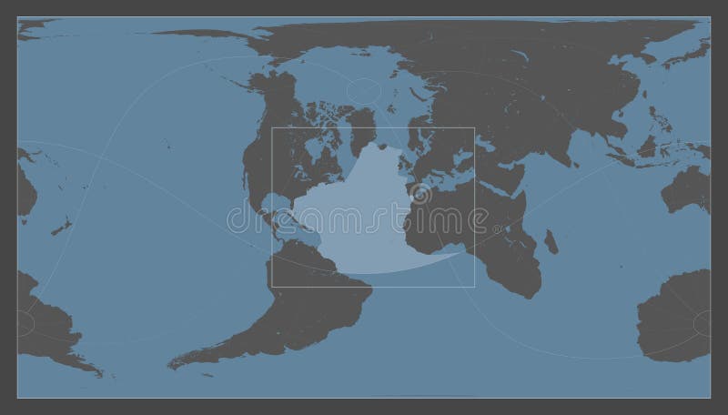 North Atlantic Ocean, Excluding Sub-basins on the World Map. Sol Stock ...