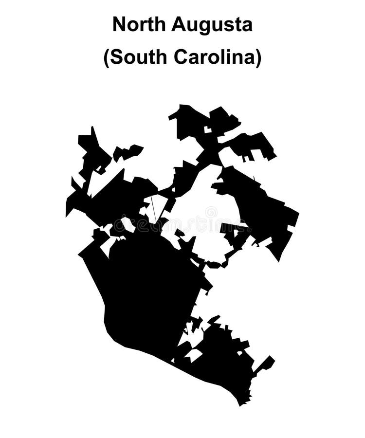 North Augusta outline map stock vector. Illustration of design - 357534562