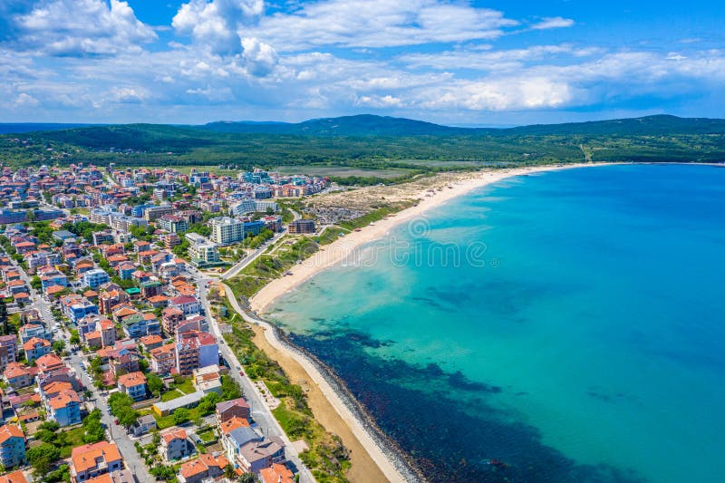 North Beach at Primorsko in Bulgaria Stock Image - Image of sunny ...