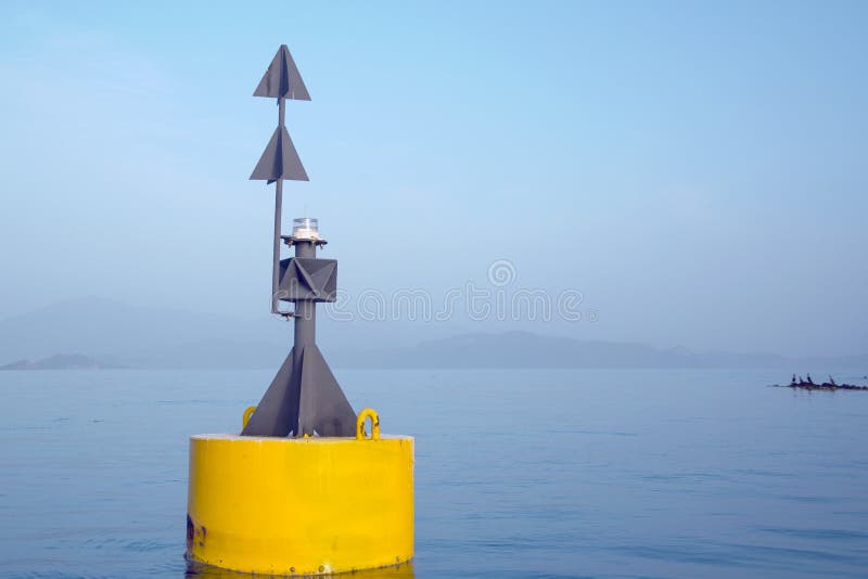 North Cardinal Buoy is on Sea Water Stock Image - Image of shipping ...