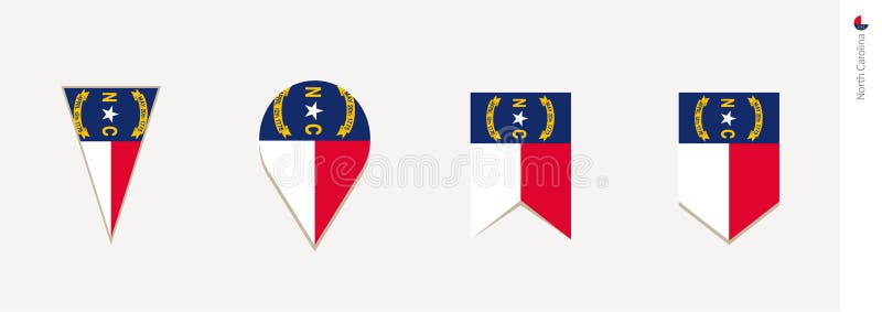 North Carolina Flag in Vertical Design, Vector Illustration Stock ...