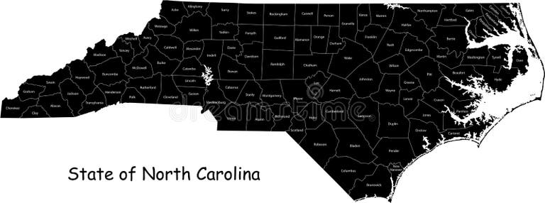 North Carolina Map Counties Stock Illustrations – 948 North Carolina ...