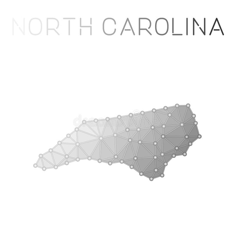 North Carolina Polygonal Vector Map. Stock Vector - Illustration of ...