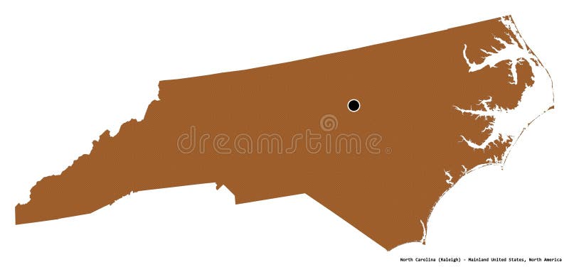 North Carolina, State of Mainland United States, on White. Pattern ...