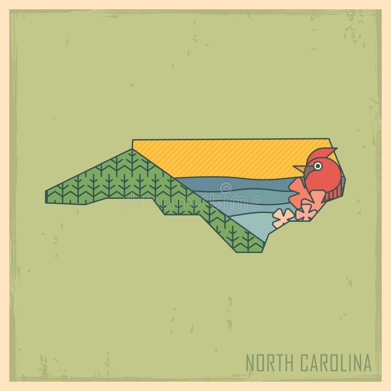 North Carolina State Map. Vector Illustration Decorative Design Stock ...