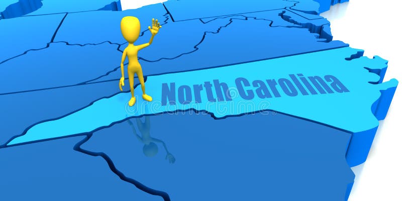 North Carolina State Yellow Stick Figure Stock Illustration ...