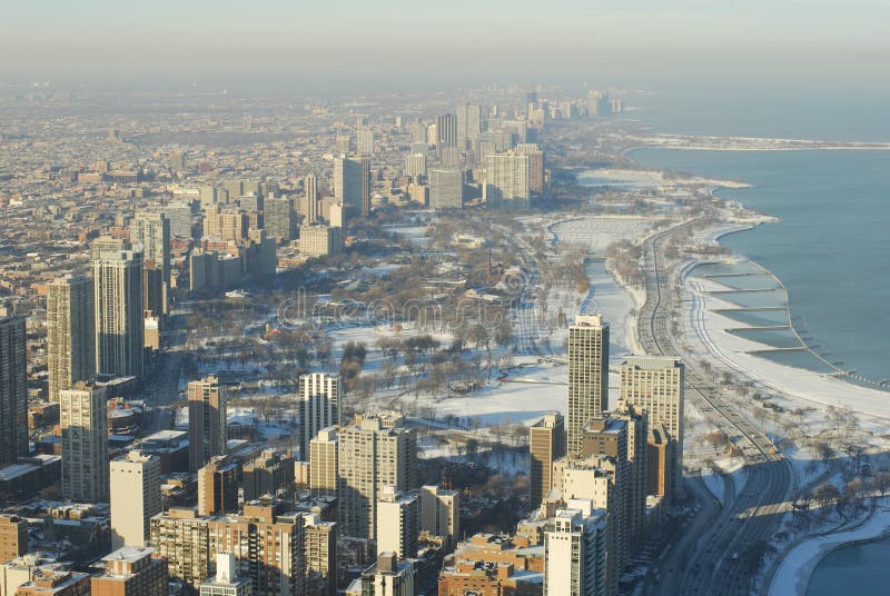 North Chicago Cityscape stock image. Image of city, smog - 9625799