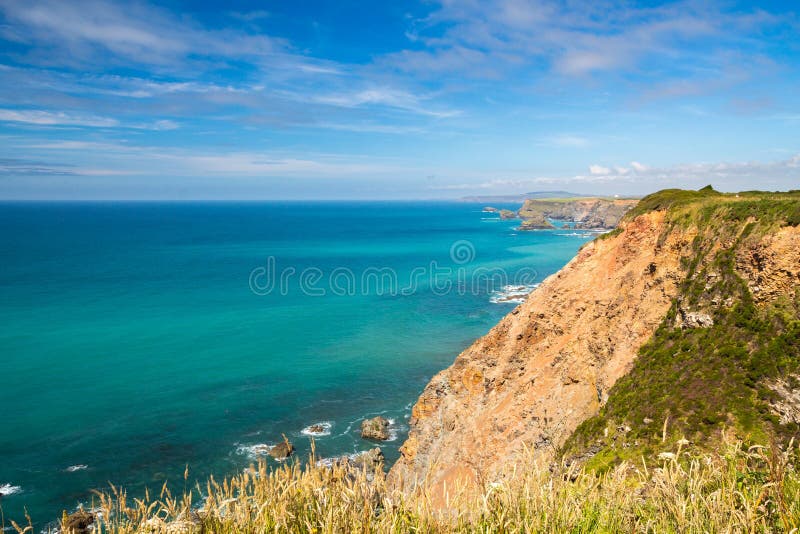 North Cliffs Cornwall England Stock Image - Image of britain, united ...