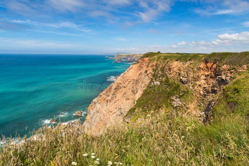 North Cliffs Cornwall England Stock Photo - Image of coastal, europe ...