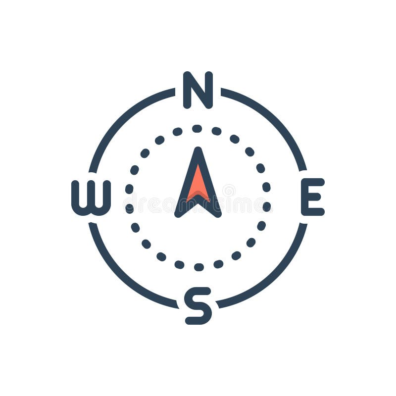 Color Illustration Icon for North, Discovery and Map Stock Illustration ...