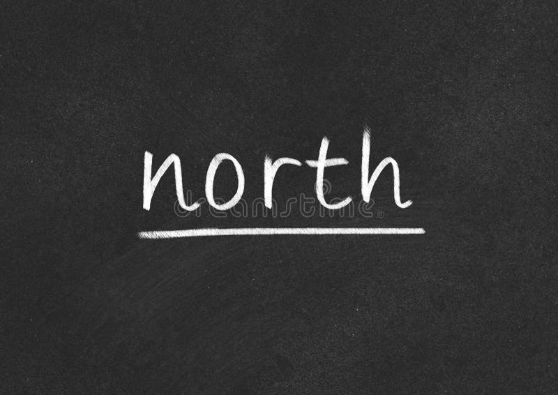 North stock image. Image of abstract, text, word, blackboard - 196808887