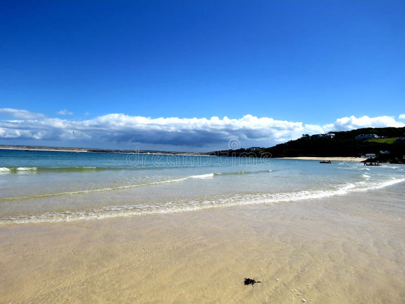 North Cornwall Summer Beach Scene Stock Image - Image of summer, blue ...