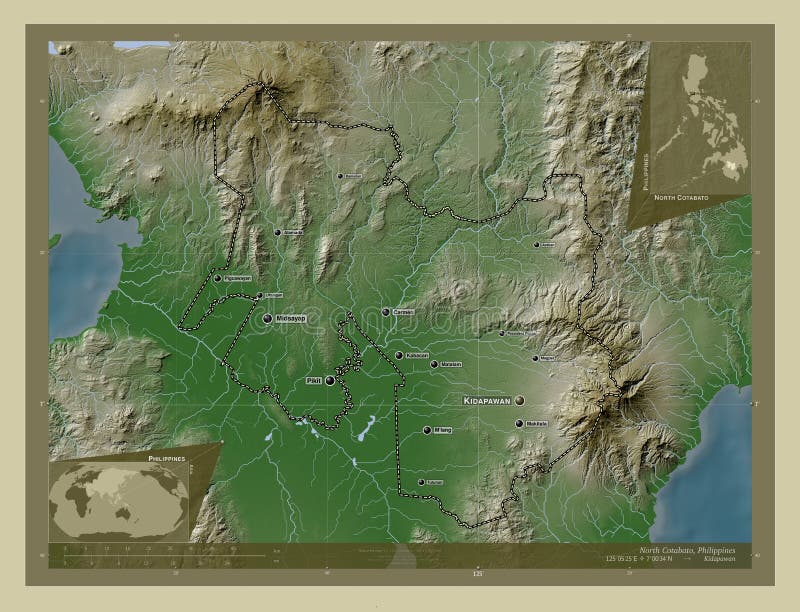 North Cotabato, Philippines. Wiki. Labelled Points of Cities Stock ...