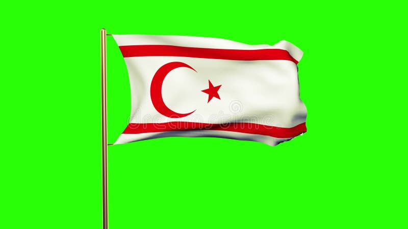 North Cyprus Flag Waving in the Wind. Green Screen Stock Footage ...