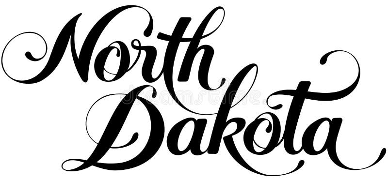 North Dakota - Custom Calligraphy Text Stock Illustration ...