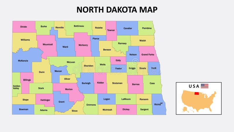 North Dakota Map. District Map of North Dakota in District Map of North ...
