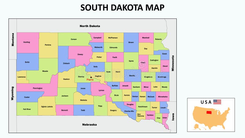 North Dakota Map. State and District Map of North Dakota Stock Vector ...