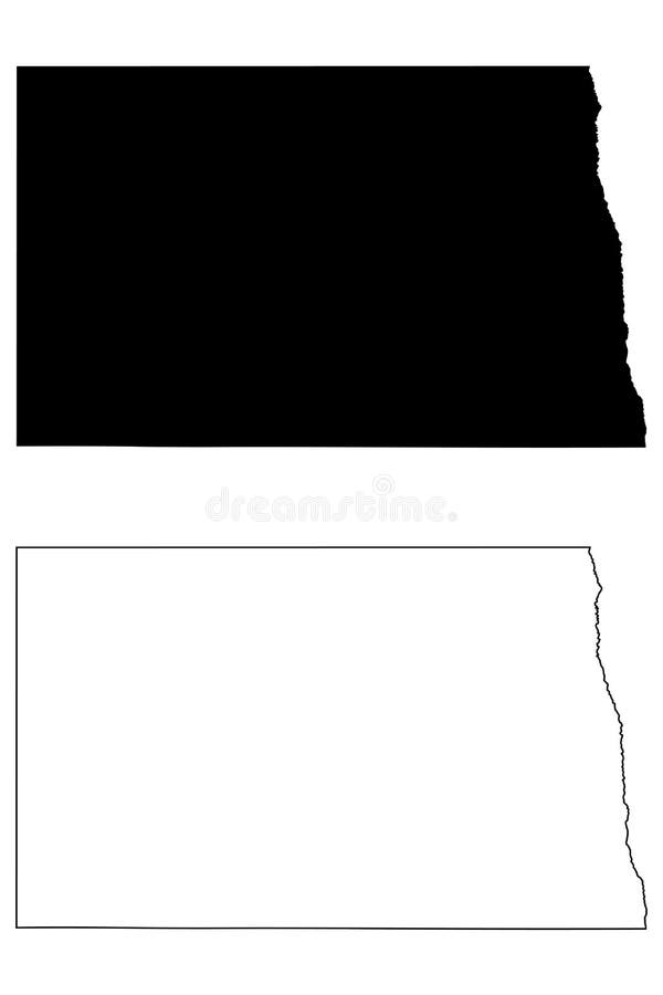 North Dakota ND State Border USA Map Outline Stock Vector ...