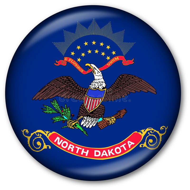 North-Dakota Flag Buttons stock illustration. Illustration of ...