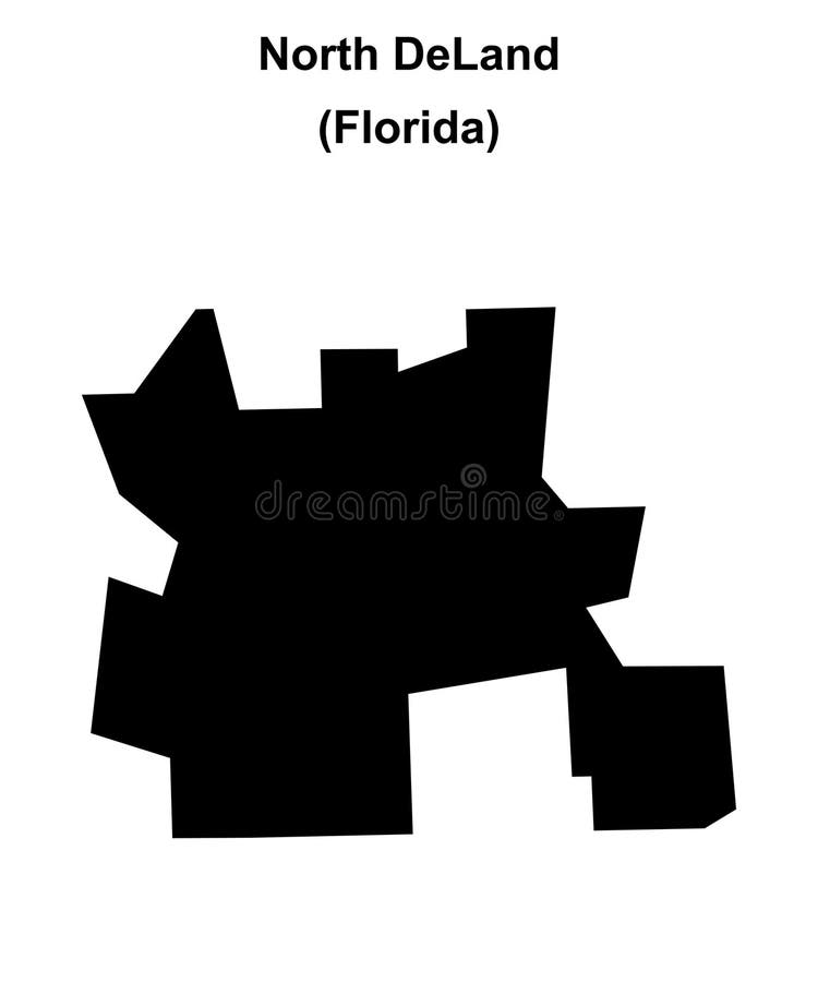 North DeLand outline map stock vector. Illustration of deland - 386150513