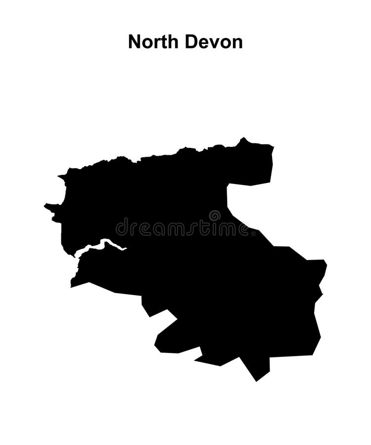 North Devon outline map stock vector. Illustration of devon - 371645326