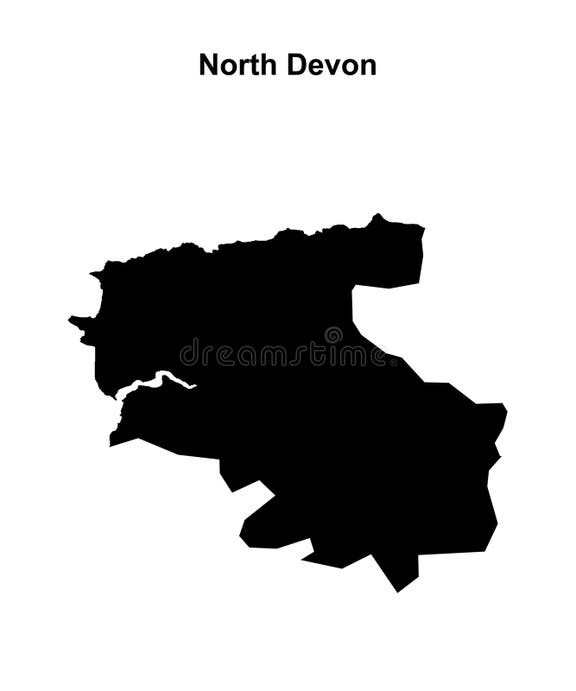 North Devon outline map stock vector. Illustration of devon - 371645326