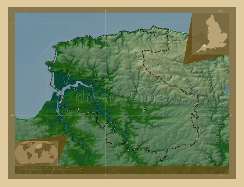 North Devon, England - Great Britain. Physical. Major Cities Stock ...