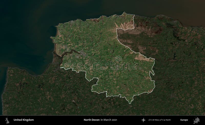 North Devon Highlighted, United Kingdom. Sentinel. March 2021 Stock ...