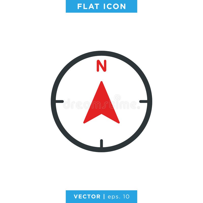 North Direction Arrow Compass Icon Vector Design Template Stock Vector ...