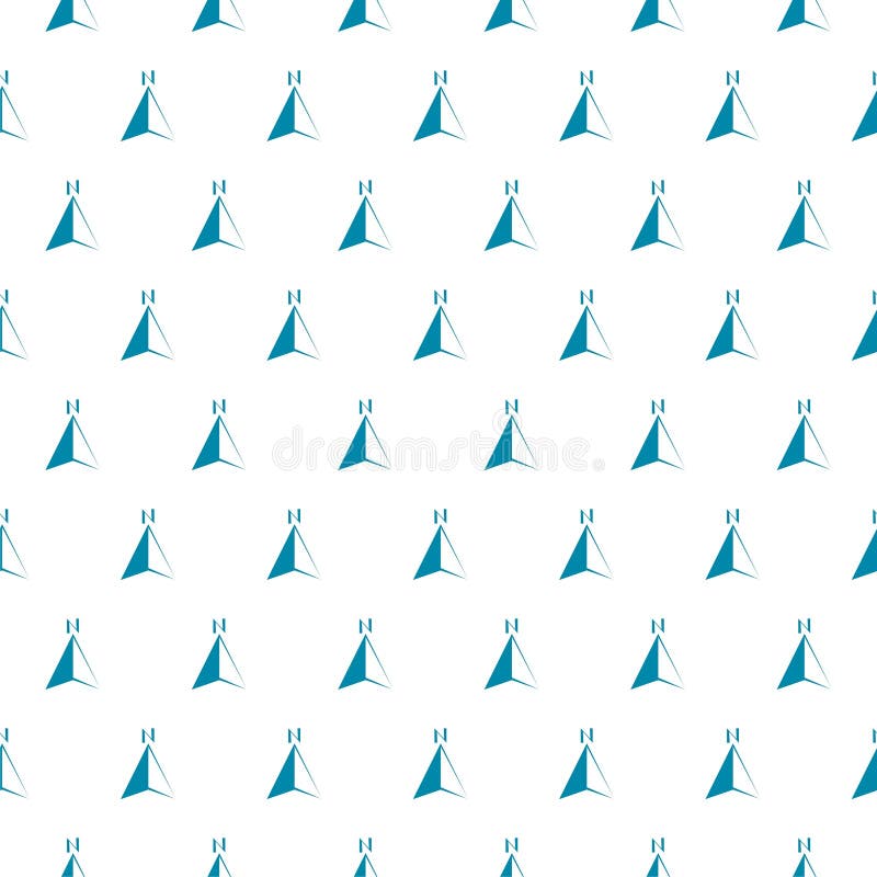 North Direction Compass Icon Seamless Pattern Isolated on White ...